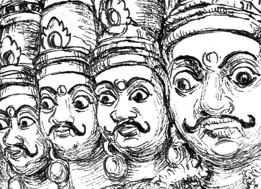 Temple Vahanas 3 (Ravana) Sketch – South Asian Art Gallery